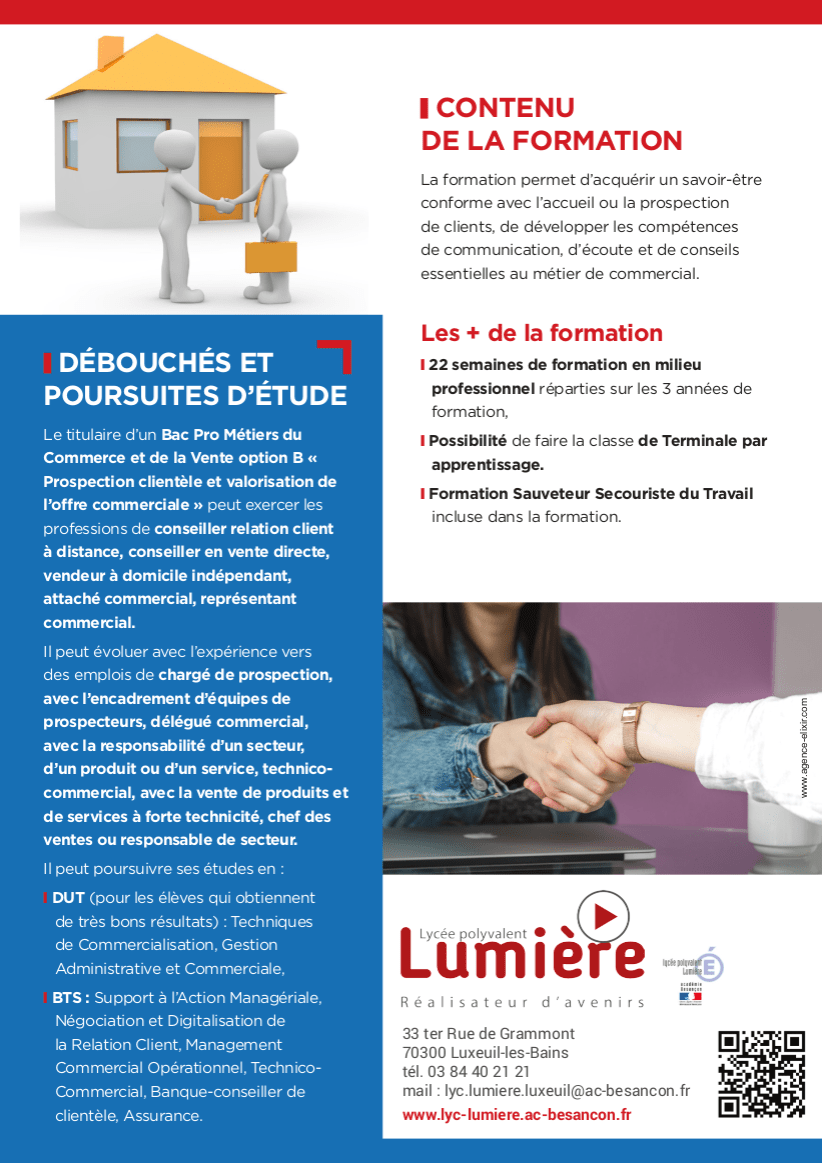 Bac Pro MCV – Lycée Lumière