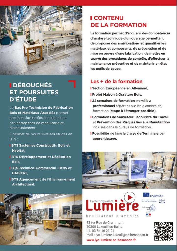 Bac PRO TFBMA – Lycée Lumière